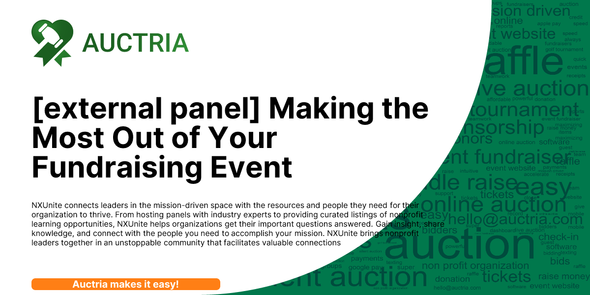 [external panel] Making the Most Out of Your Fundraising Event ...